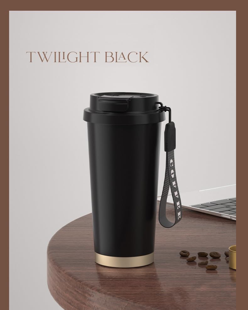 Stay Cool and Stylish with our Stainless Steel Iced Coffee Cup - 17.9oz, White -Ceramic Inner Lining Includes Lid and Straw!