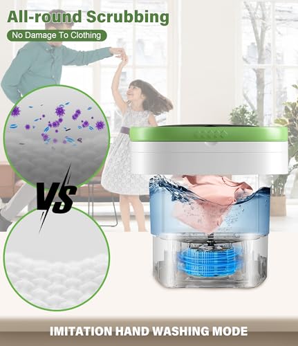 13L Portable Washing Machine, Mini Portable Washer with Spin Dryer, 3 Modes Deep Cleaning for Baby Clothes Socks Underwear or Small Items, small Washing Machine suitable for Apartment,RV Travel Green