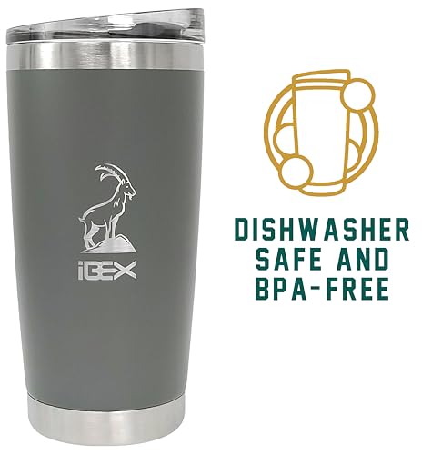 iBEX Tumbler 20 oz Stainless Steel Vacuum Insulated Tumbler With Magnetic Slider Lid (Grey)