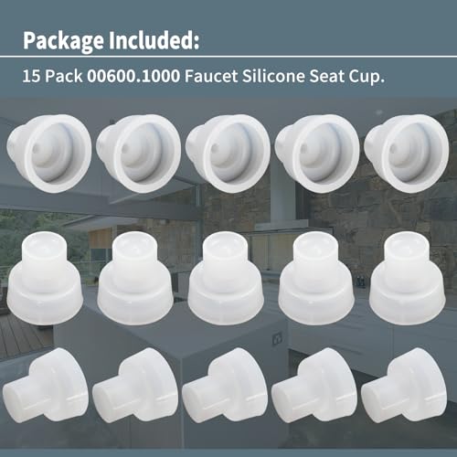 15 Pack 00600.1000 Faucet Silicone Rubber Seat Cup Replacement Parts, Compatible with Bunn Beverage Equipment