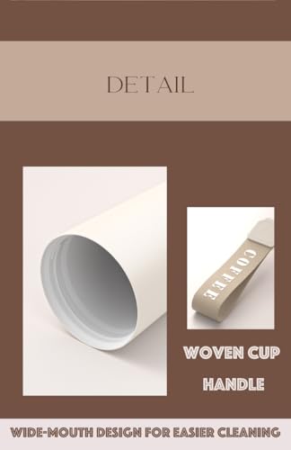 Stay Cool and Stylish with our Stainless Steel Iced Coffee Cup - 17.9oz, White -Ceramic Inner Lining Includes Lid and Straw!