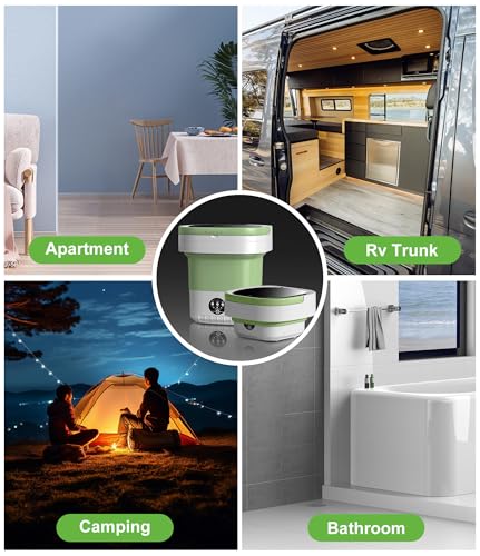 13L Portable Washing Machine, Mini Portable Washer with Spin Dryer, 3 Modes Deep Cleaning for Baby Clothes Socks Underwear or Small Items, small Washing Machine suitable for Apartment,RV Travel Green