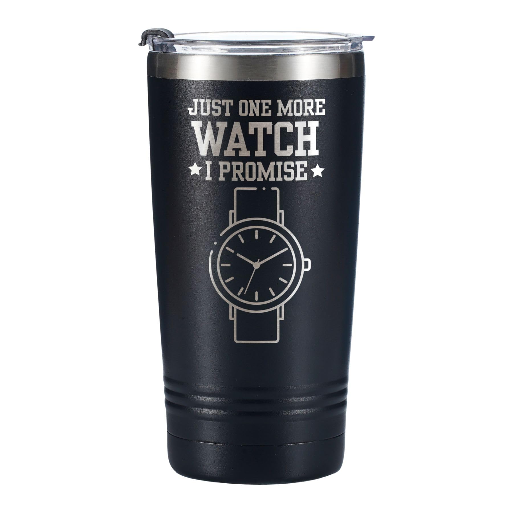 Onebttl Watch Collector Gifts, Just One More Watch, Watch Lover Enthusiast Tumbler Seamless Design Travel Coffee Mug, Stainless Steel Insulated with Lid 20oz/590ml