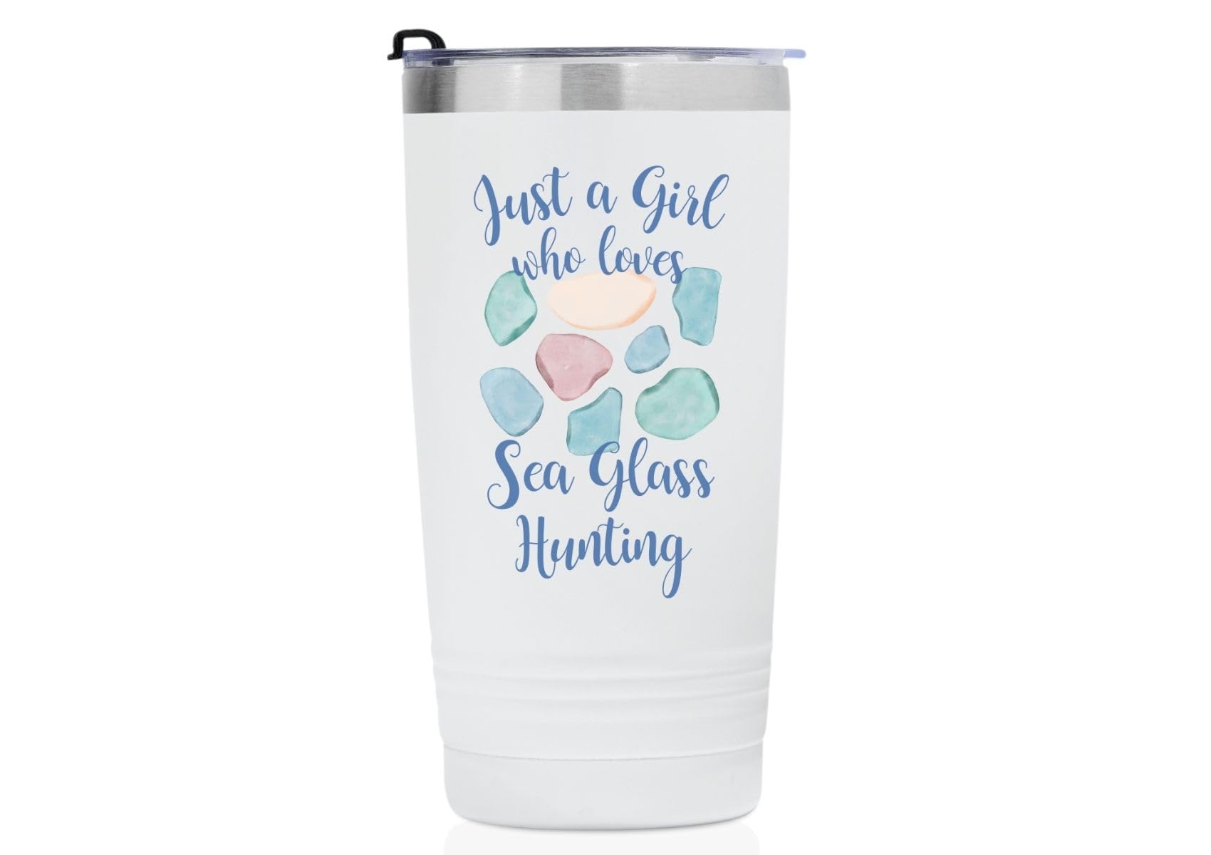 Onebttl Sea Glass Collector Gifts for Women, Tumbler Travel Coffee Mug, Stainless Steel Insulated with Lid 20oz/590ml