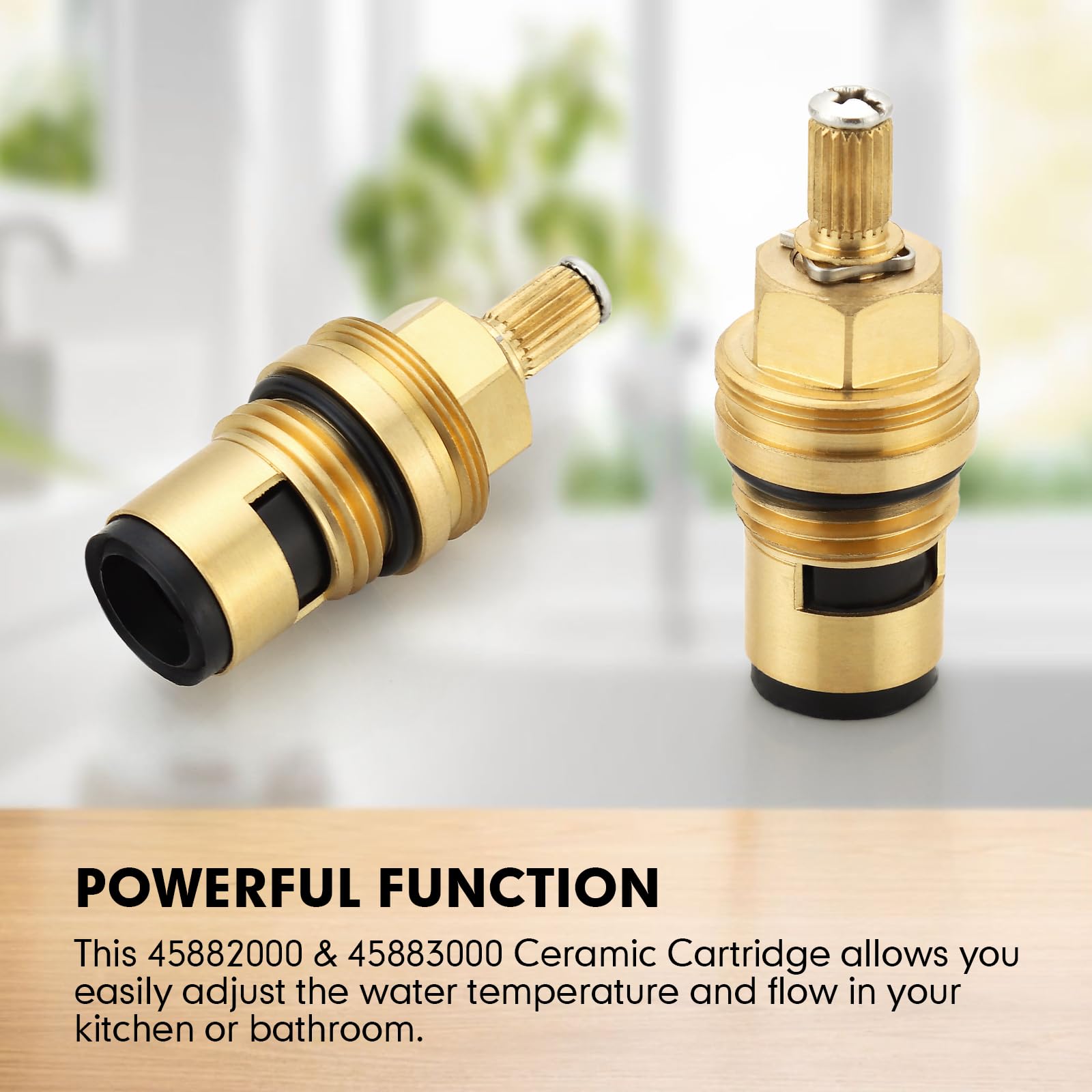 Faucet Cartridges for Grohe 45882000 45883000, 1/2″ Cold Hot Ceramic Cartridge, 2-Hole installation faucet ceramic cartridge Replacement Assembly (45882000+45883000)