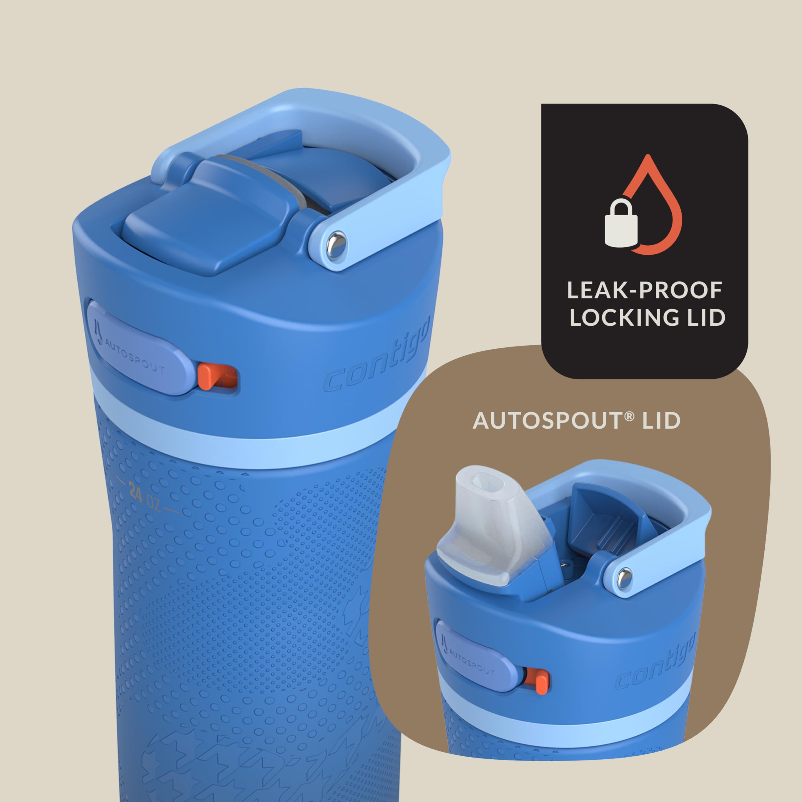 Contigo X Ally Love Ashland Chill 2.0, AutoSpout Lid, 24oz, Stellar Jay Cowhide Couture