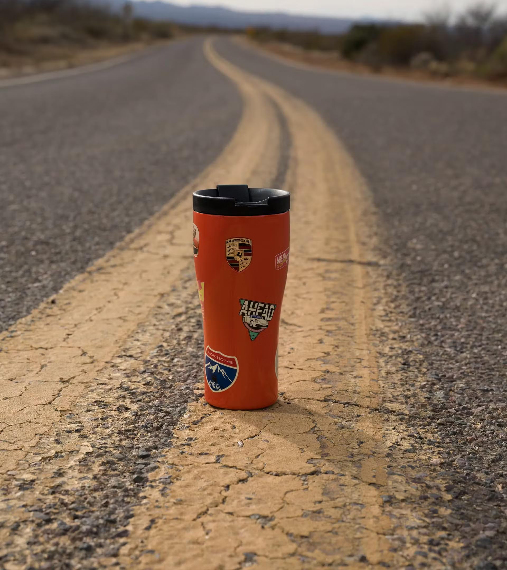 Porsche Ahead Orange Thermal Mug