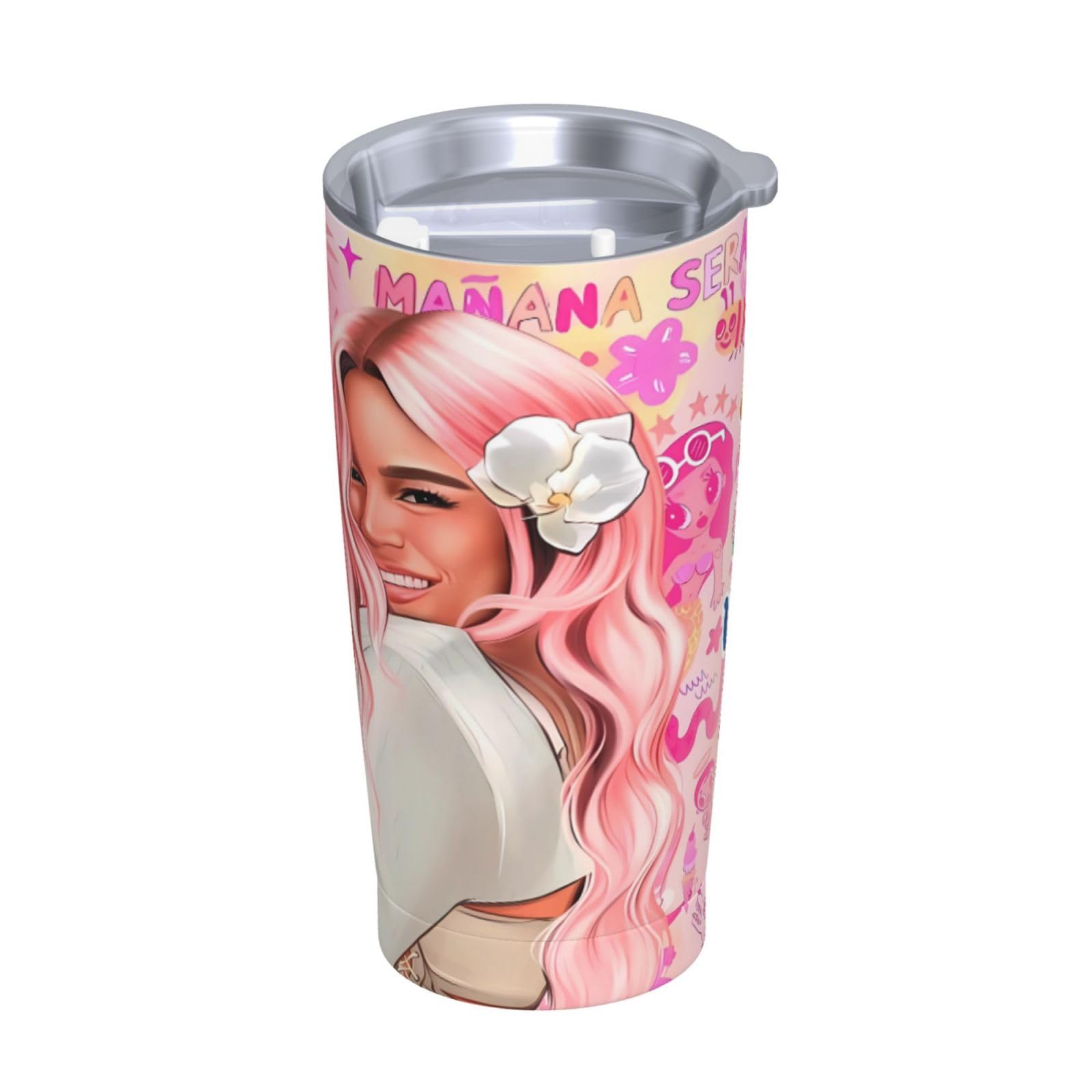 Kiserjens Stainless Steel Insulated Tumbler Vacuum Water Bottle Travel Cup Coffee Mug With Straw,Lid and Brush 20 oz