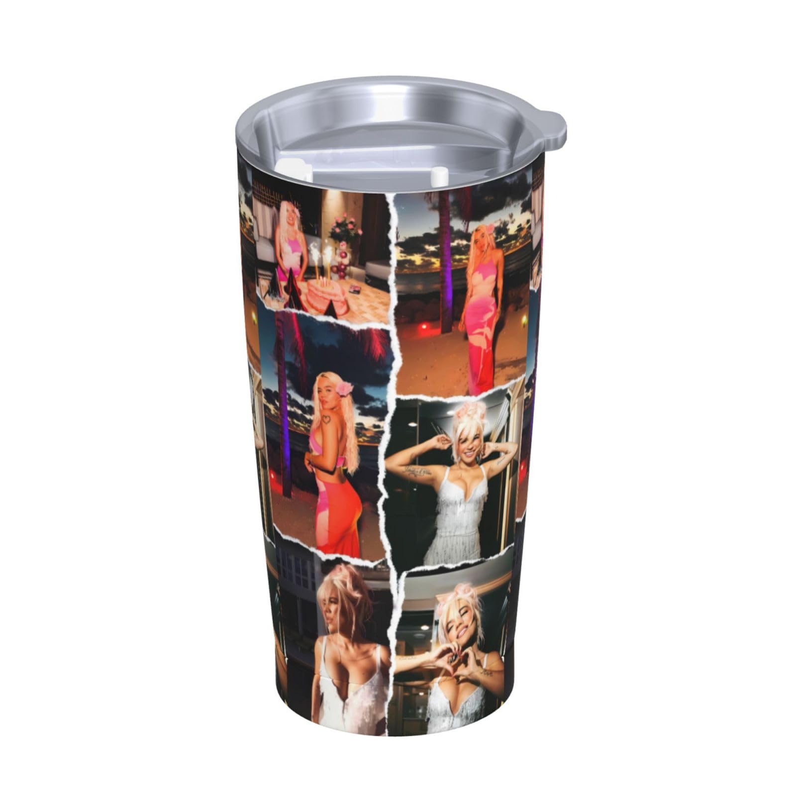 Kiserjens Stainless Steel Insulated Tumbler Vacuum Water Bottle Travel Cup Coffee Mug With Straw,Lid and Brush 20 oz
