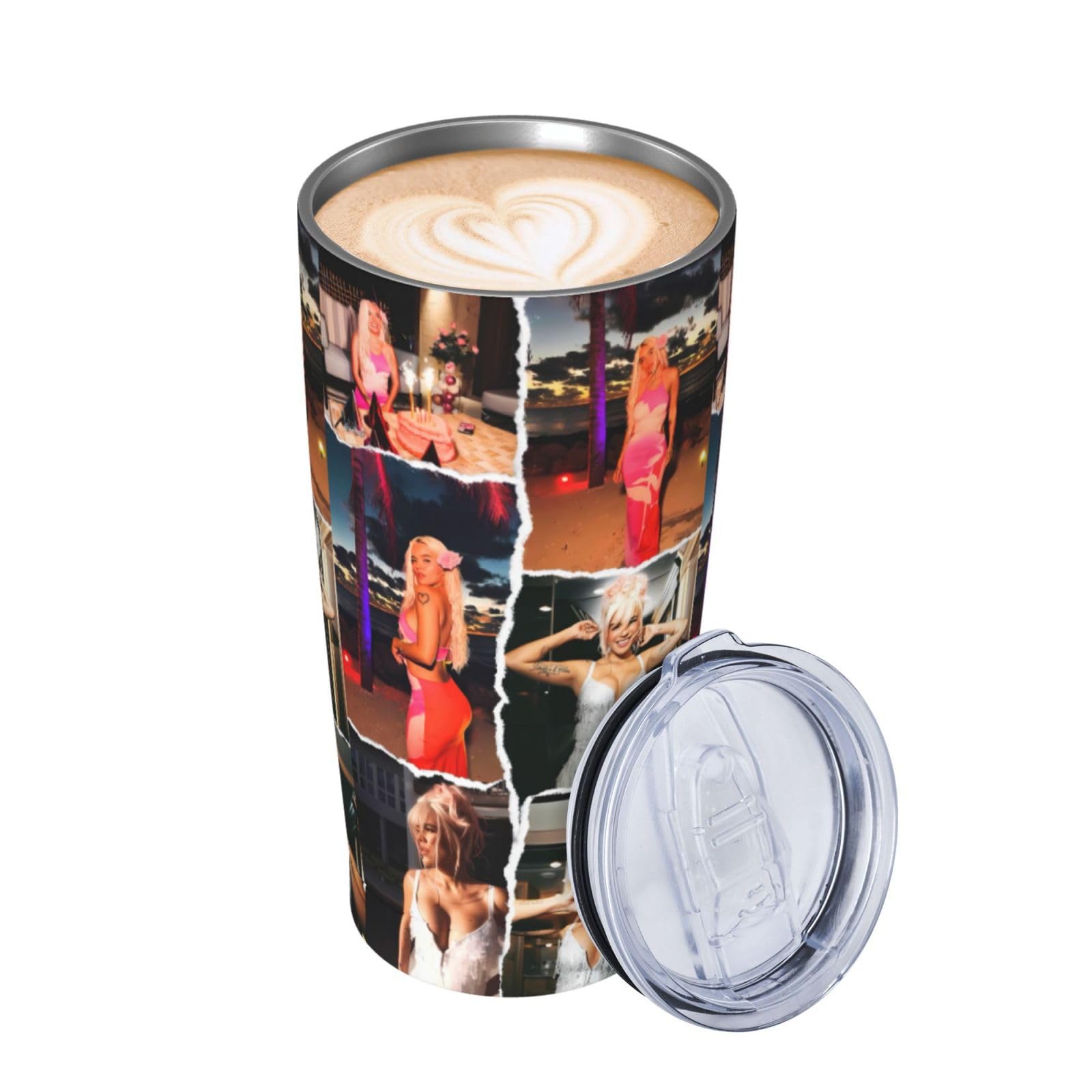 Kiserjens Stainless Steel Insulated Tumbler Vacuum Water Bottle Travel Cup Coffee Mug With Straw,Lid and Brush 20 oz