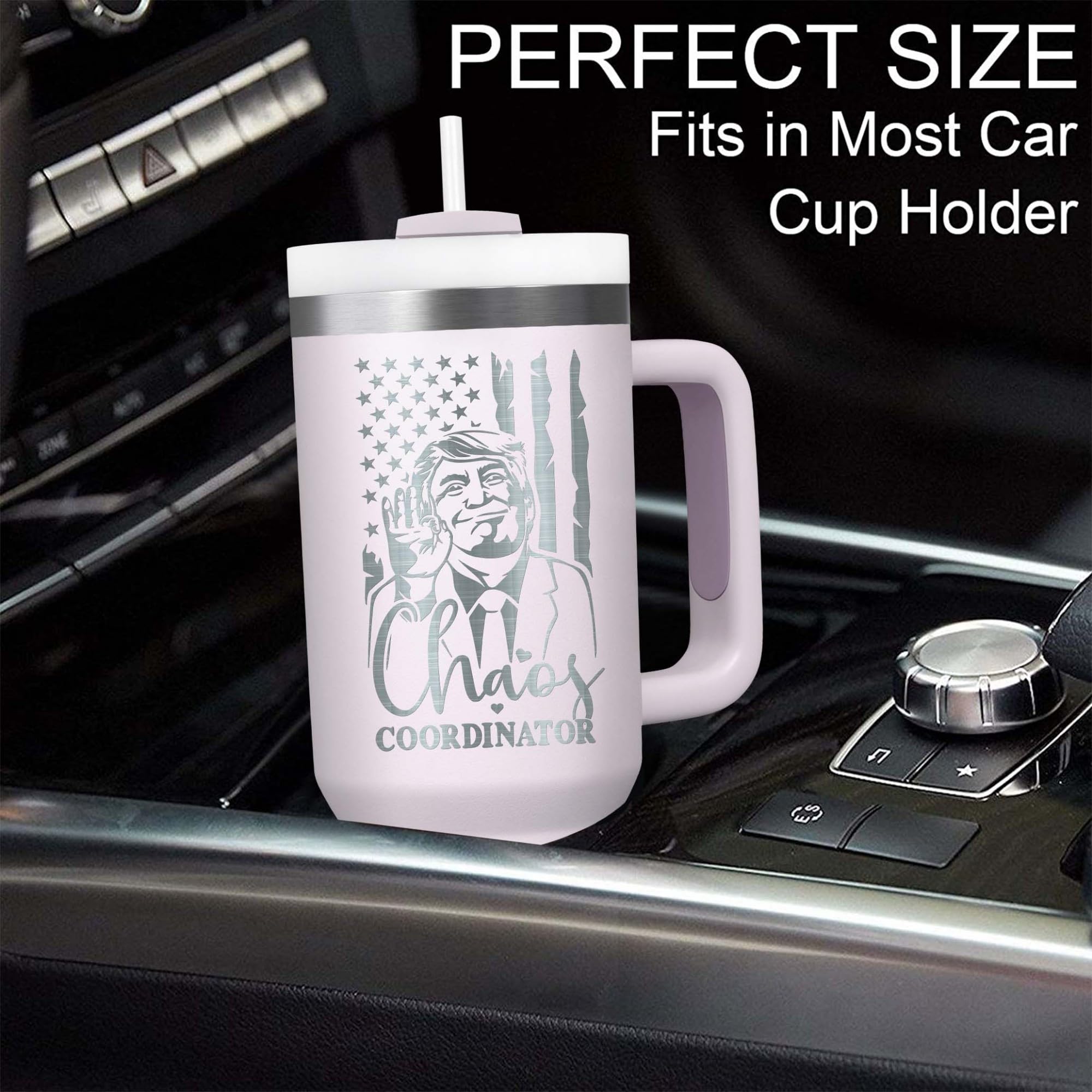 Chaos Coordinator Laser Engraved 40 Oz Tumbler - Handle, Water Bottle - Perfect Gifts for Women