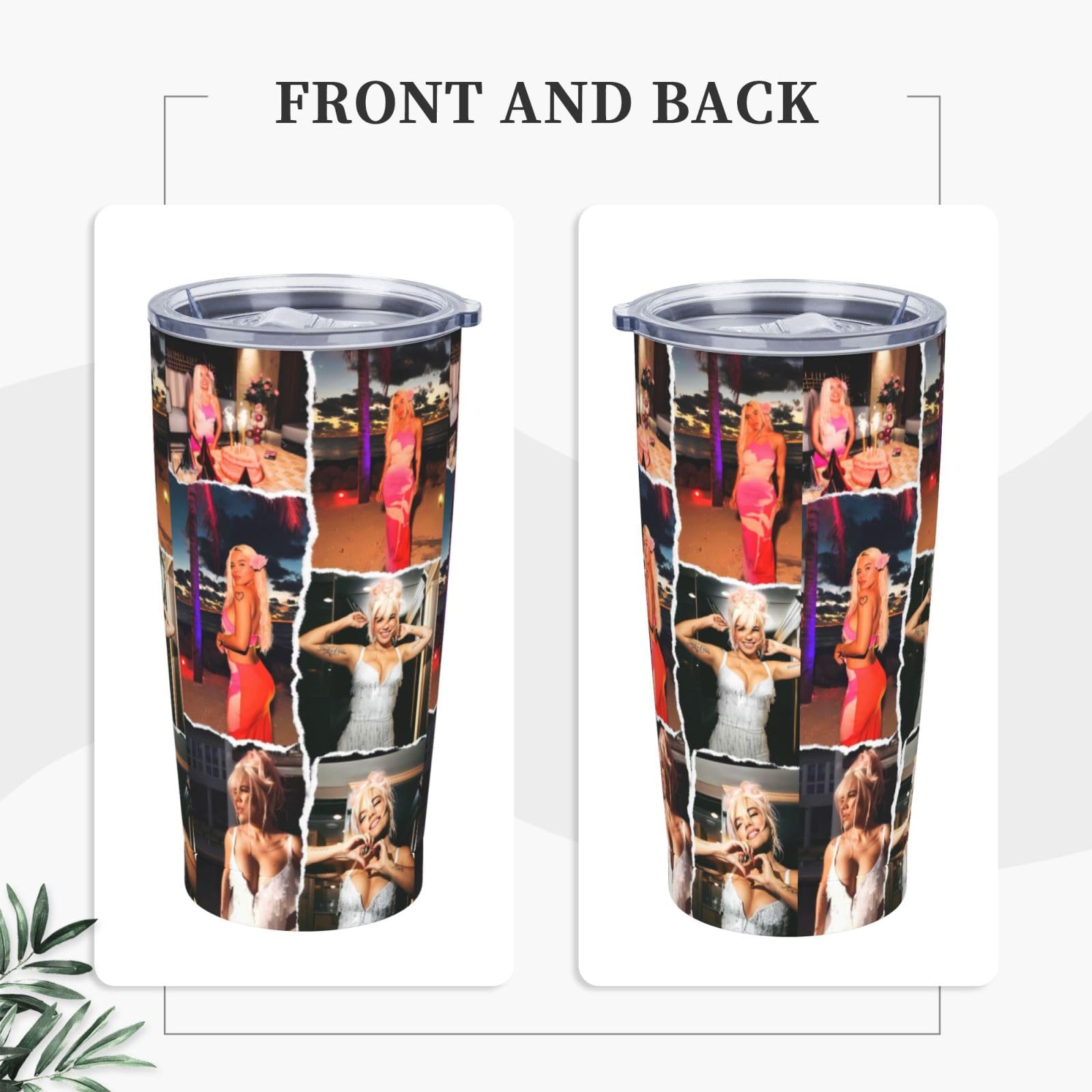 Kiserjens Stainless Steel Insulated Tumbler Vacuum Water Bottle Travel Cup Coffee Mug With Straw,Lid and Brush 20 oz