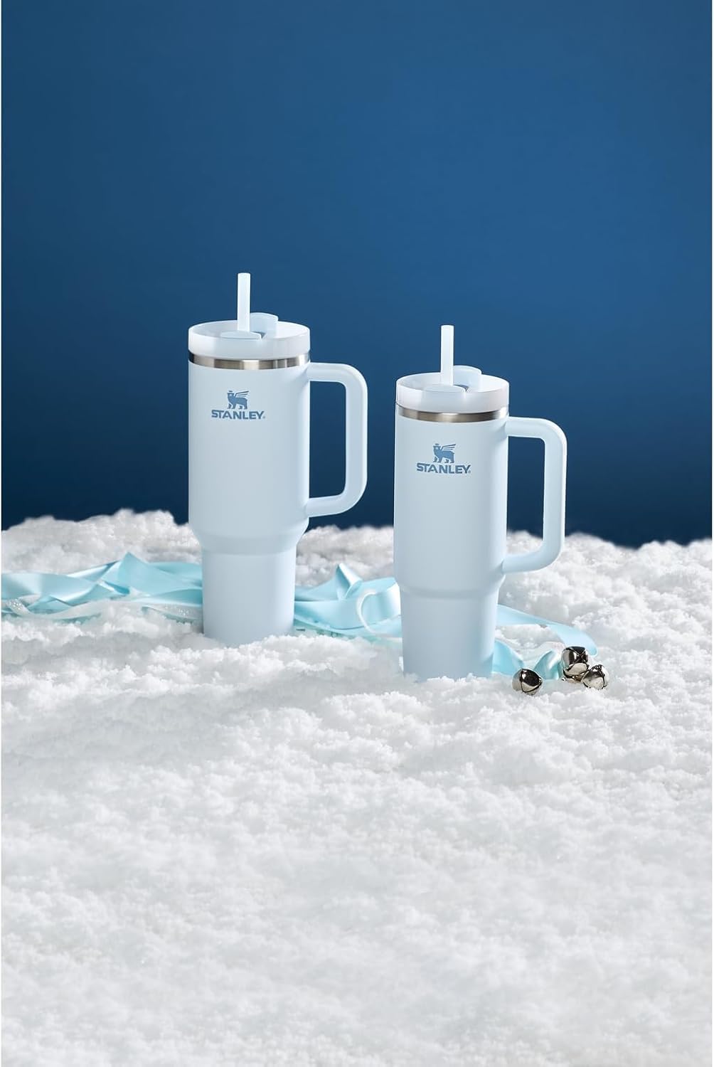 Stanley Quencher H2.0 Tumbler with Handle and Straw 40 oz | Flowstate 3-Position Lid | Cup Holder Compatible for Travel | Insulated Stainless Steel Cup | BPA-Free | Glacier