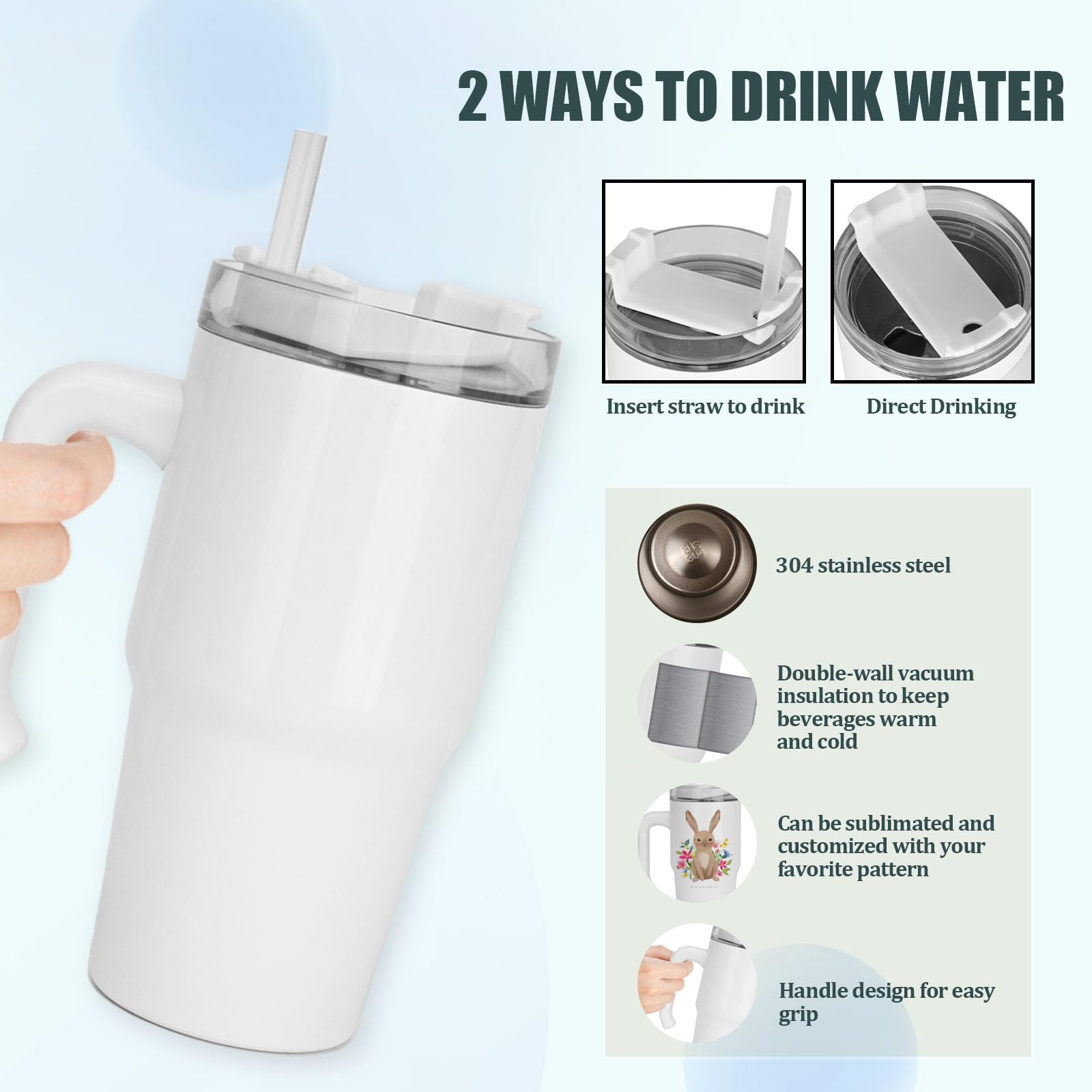 HIZEE 20 oz 25 Pack Sublimation Tumblers with Handle,Stainless Steel Insulated Blank Travel Mug with Lid and Straw,Spill Proof Double Wall Metal Tumbler coffee Cup Keeps Drink Hot and Cold