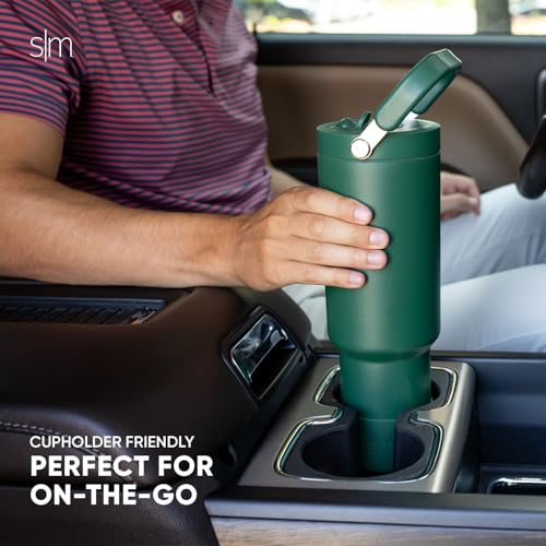 Simple Modern Trek Pivot | 40oz Flip Straw Tumbler with Handle | Water Bottle & Boot | Interchangeable Straw & Chug Lids | Insulated Stainless Steel Jug | Gym Sports Outdoors | Canary