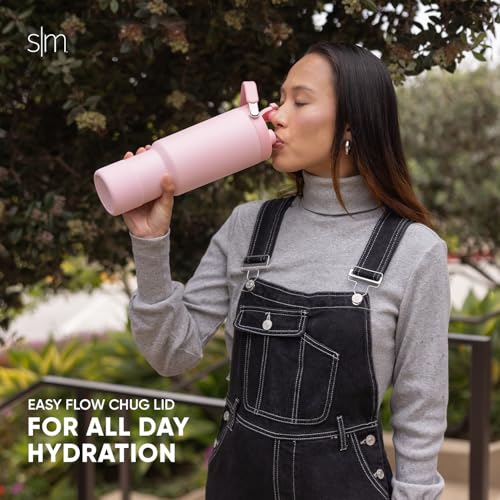 Simple Modern Trek Pivot | 40oz Flip Straw Tumbler with Handle | Water Bottle & Boot | Interchangeable Straw & Chug Lids | Insulated Stainless Steel Jug | Gym Sports Outdoors | Canary