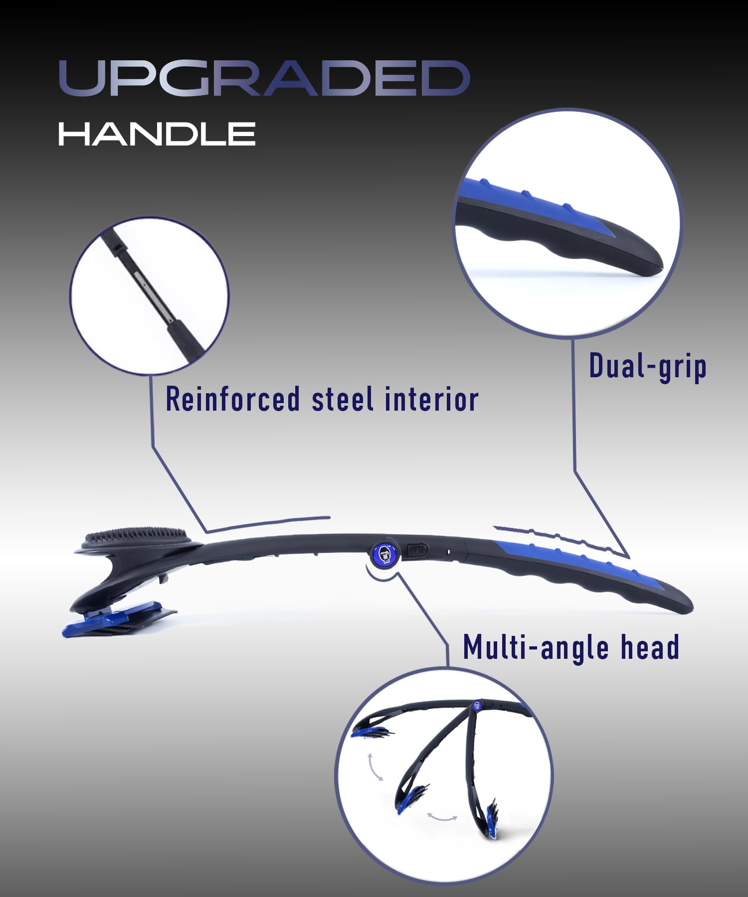 BakBlade 3.0 Stealth - Back Shaver for Men, Extra Long 23" Ergonomic Handle for a Close, Pain-Free Shave, The Ultimate Back Hair Trimmer for Men, +3 Extra Back Blade Refills