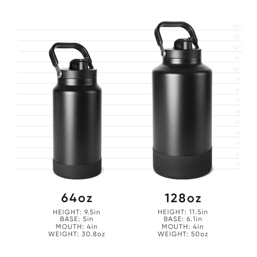 Simple Modern Trek Pivot | Half Gallon Water Bottle Jug with Handle & Boot | Interchangeable Straw & Chug Lids | Large Insulated Stainless Steel | Sports Camping Outdoors | 64oz, Bellini