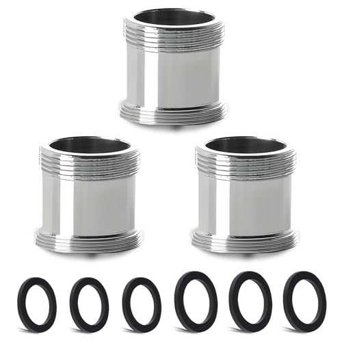 3 pcs Faucet Adapter Kit, CNYMANY Heighten Male M22mm to Male M20mm Fine Thread Kitchen Aerator Adapter Set Sink Faucet Adapter Connecting Garden Hose Water Filter Standard Hose via Diverter