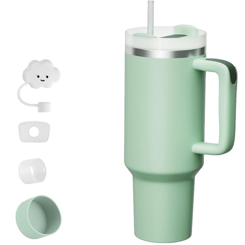 LorinShine 40 OZ Stainless Steel Tumbler with Lid and Straw, Insulated Cup with Handle, Leak Proof Tumbler, Large Water Iced Tea Coffee Bottle for Gift/Travel/Sport/Home