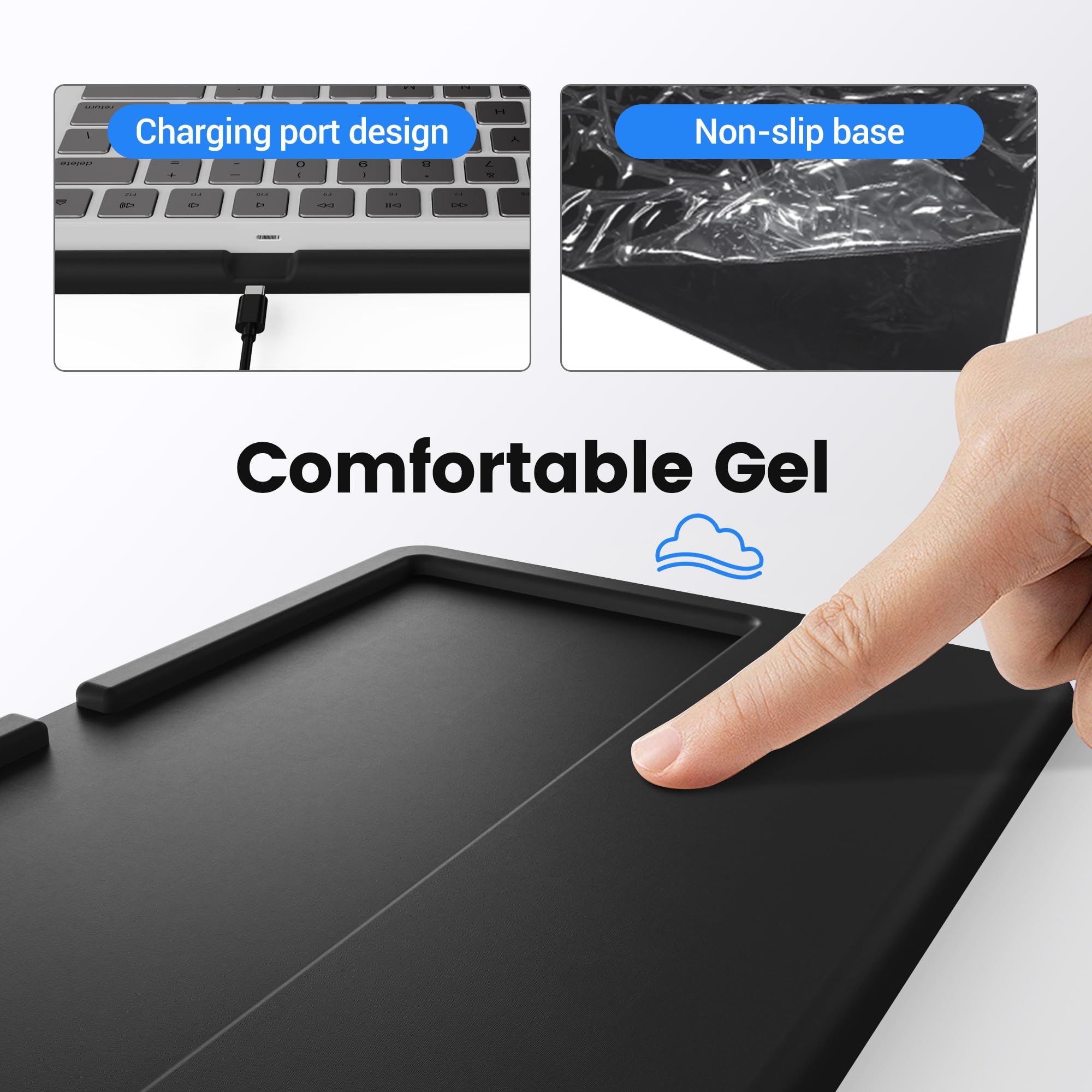 MEKASS Keyboard Wrist Rest Relieves Wrist Pain for Office and Typing, Compatible with Wireless Magic Keyboard 2 with Numeric Keypad and Magic Keyboard with Touch ID (MQ052LL/A, MK2C3LL/A)