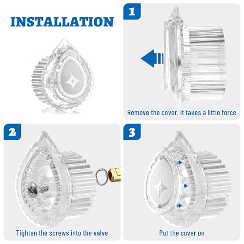 Shower Handle Knob Replacement Compatible with Moen 100710 Posi-Temp Valve, Bathtub Faucet Chrome Knob Kit, Tub Faucet Parts, White, 1 Pack