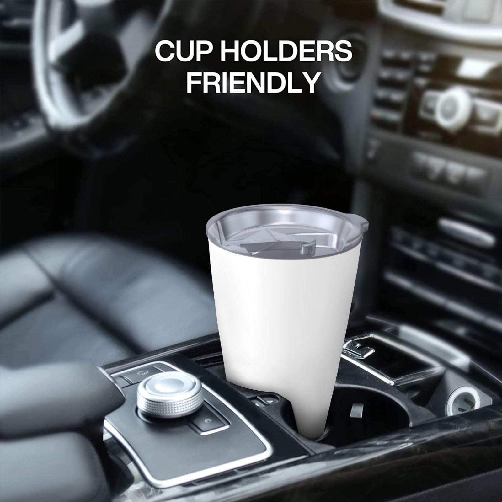 Custom Tumbler 20OZ Stainless Steel, Personalized Stainless Steel Drinking Tumblers with Lid Straw Three-piece set, Customized Travel Cup Mug with Food grade Stainless Steel, PureWhite