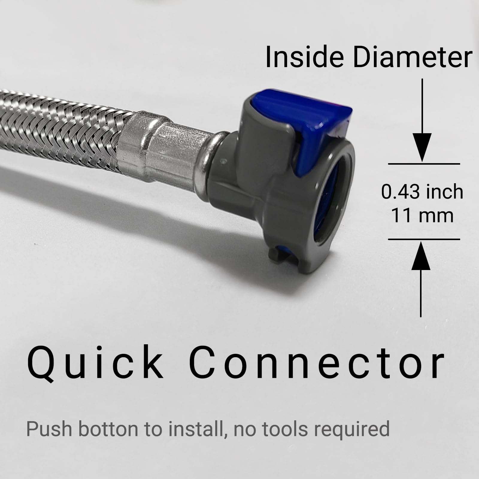 HOMYEP Quick Connect Faucet Water Supply Lines, 12 Inch, Widespread Bathroom Sink Faucets Replacement Fast Lock Pipe Hose, V-Shape