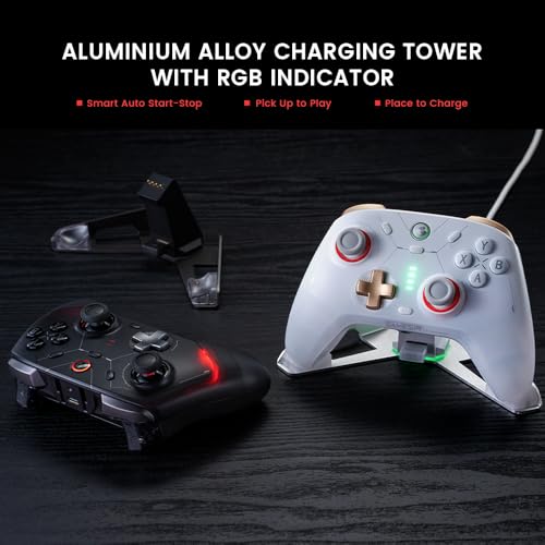 GameSir Cyclone 2 Wireless Controller - 1000Hz Polling Rate, TMR Joysticks, Hall/Micro 2-in-1 Triggers for PC/Switch/Android/iOS, PC Gaming Controller with Charging Dock(White)