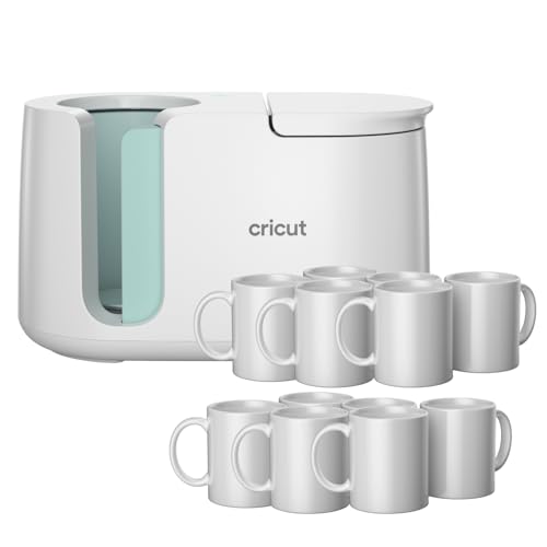 Cricut Mug Press + 12 Blank Mugs (12oz each)