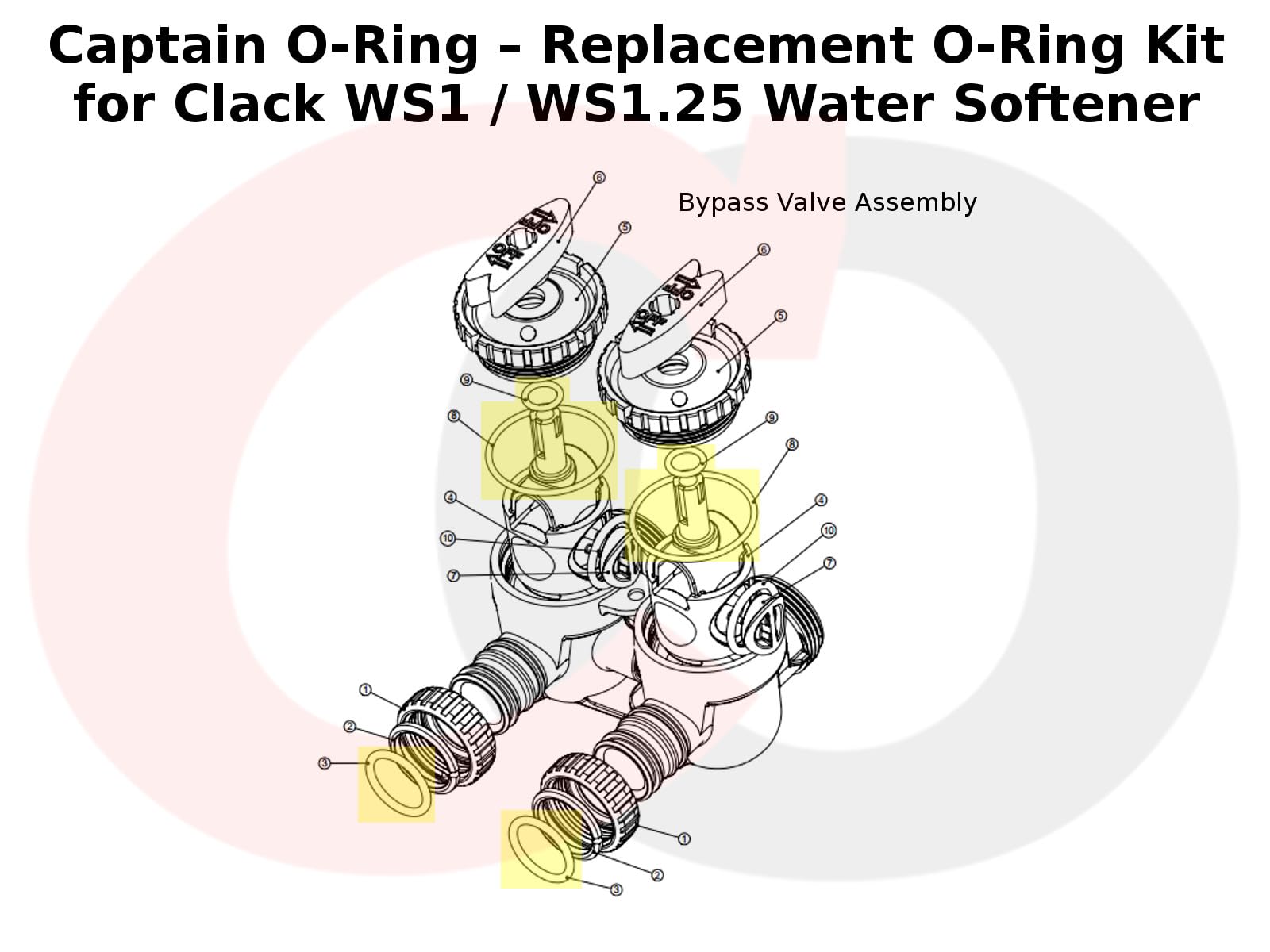 Captain O-Ring – Replacement O-Ring Kit for Clack WS1 / WS1.25 Water Softener