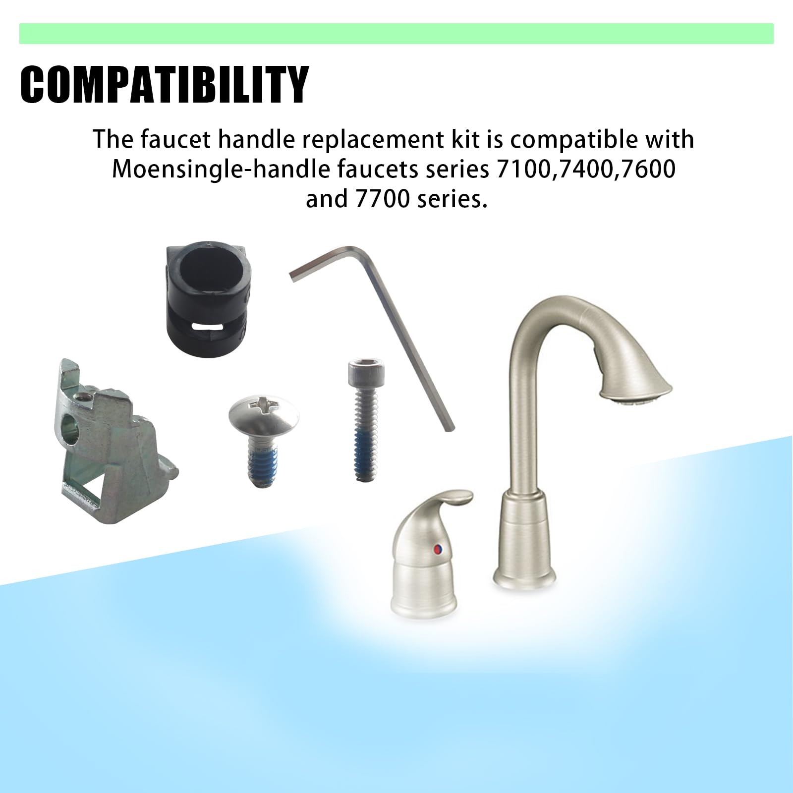 Replacement Handle Adapter Kit for Moen 100429, Single Handle Faucet Adapter Repair Kit for Moen 100429