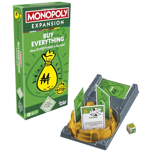 Monopoly Buy Everything Expansion | Add More Fun to Classic Monopoly Game and Play Faster | Ages 8+ | 2-6 Players | 40 Mins. | Family Board Games