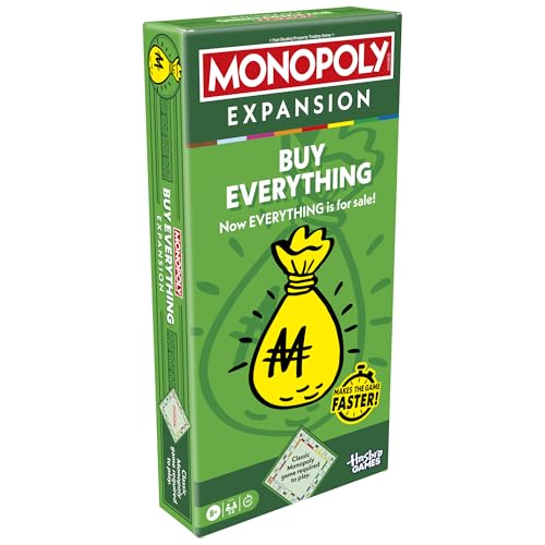Monopoly Buy Everything Expansion | Add More Fun to Classic Monopoly Game and Play Faster | Ages 8+ | 2-6 Players | 40 Mins. | Family Board Games