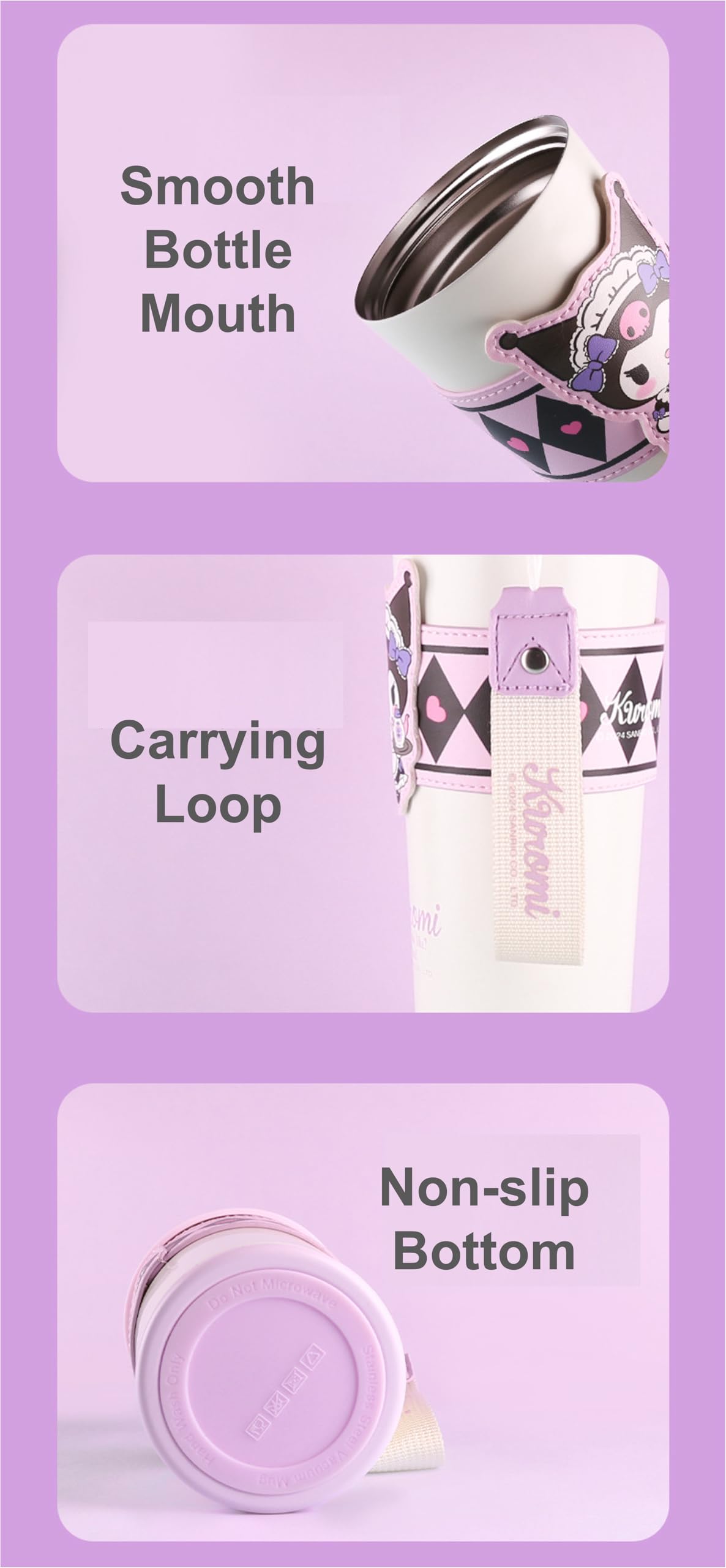 Many Rainbows Cinnamoroll Tumbler Coffee Cup with Cover & Carrying Loop 520ml