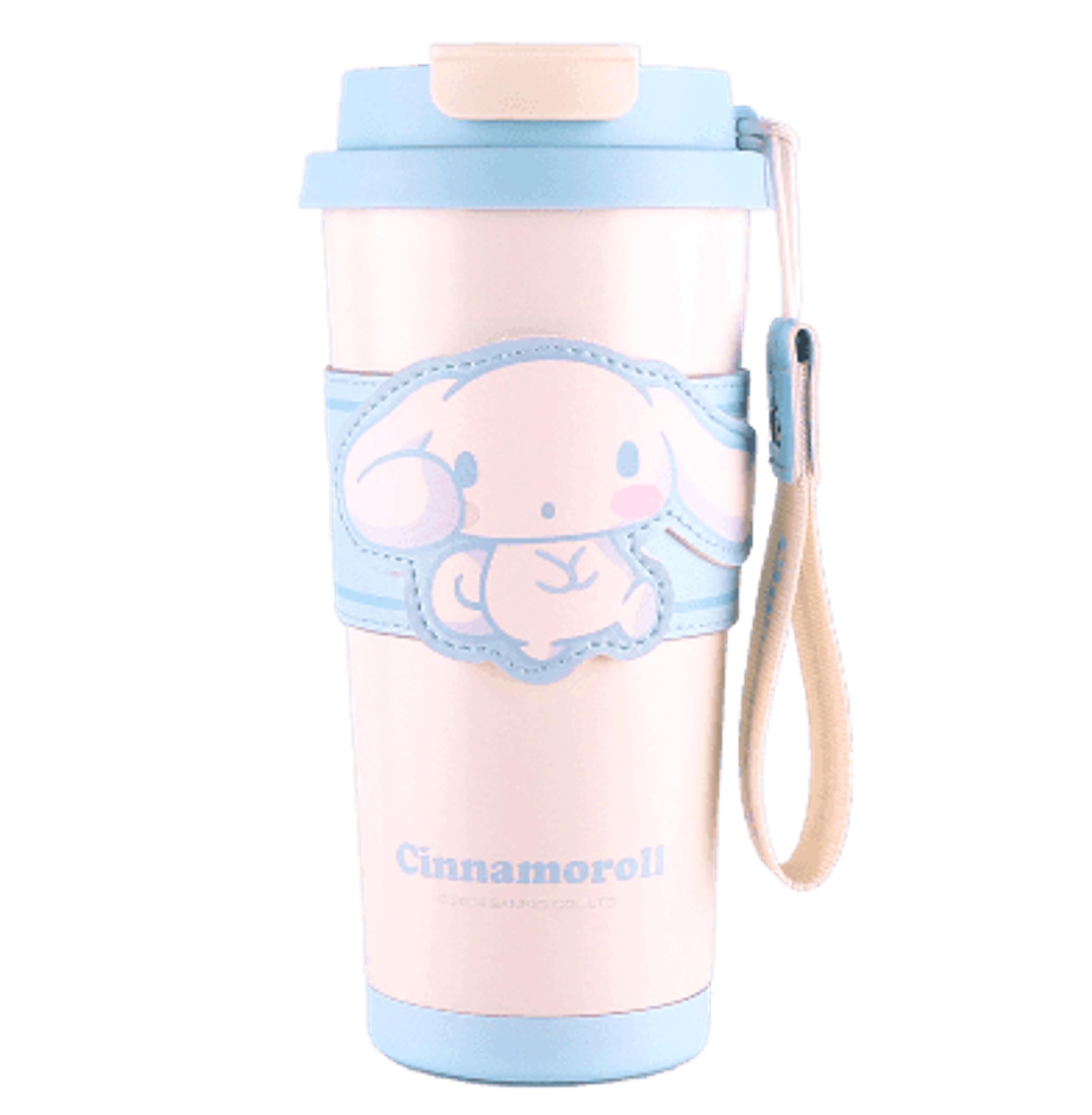 Many Rainbows Cinnamoroll Tumbler Coffee Cup with Cover & Carrying Loop 520ml