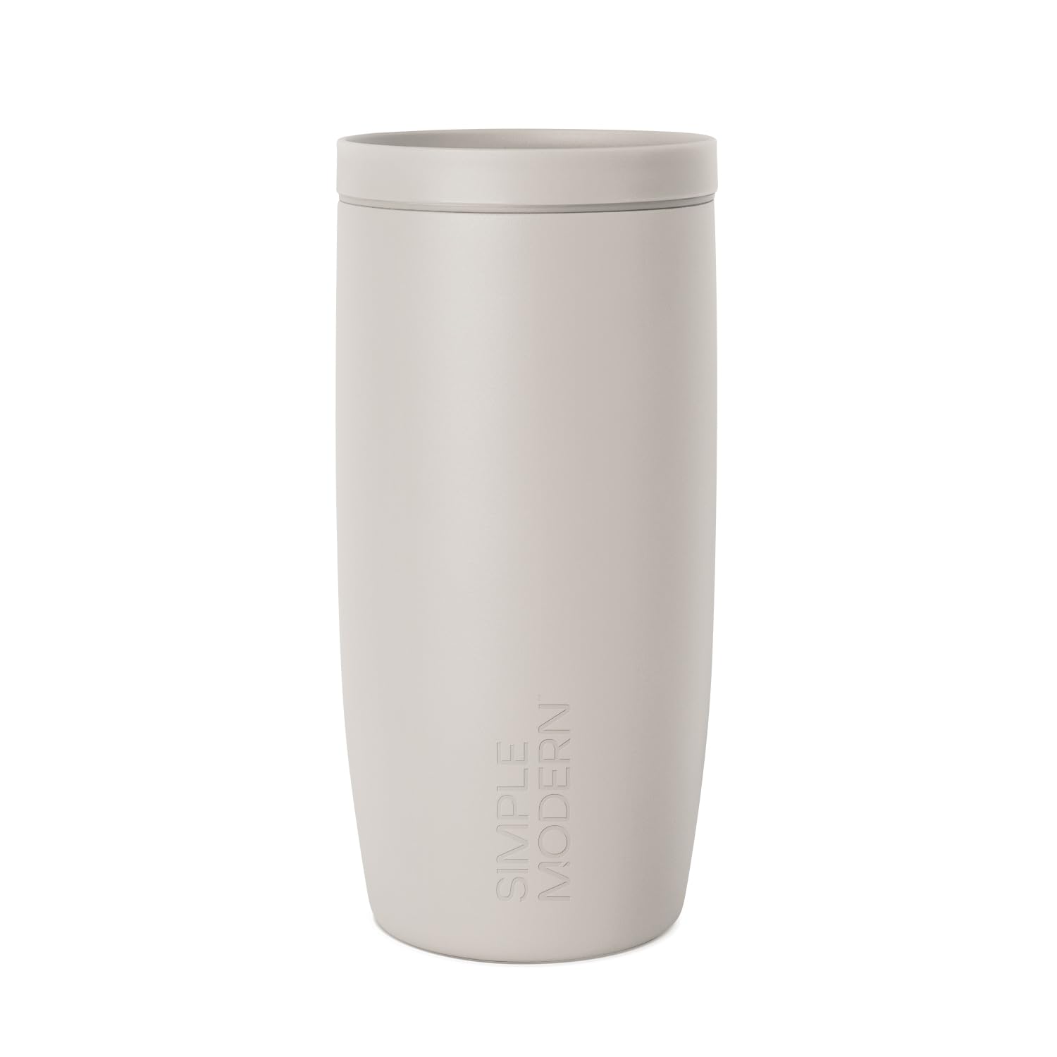Simple Modern Travel Coffee Mug Tumbler with 360° Lid | Ceramic-Lined Insulated Stainless Steel Cold Brew Iced Coffee Cup Thermos | Gift for Women Men Her Him | Voyager Signature | 16oz | Almond Birch
