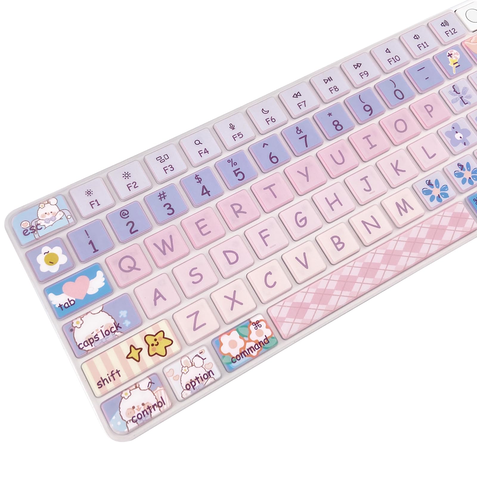 Cute Keyboard Cover Skin for 2021 Apple iMac Magic Keyboard (Model: A2520) with Numeric Keypad and Touch ID, Silicone Keyboard Protector, US Layout, Cute Bunny