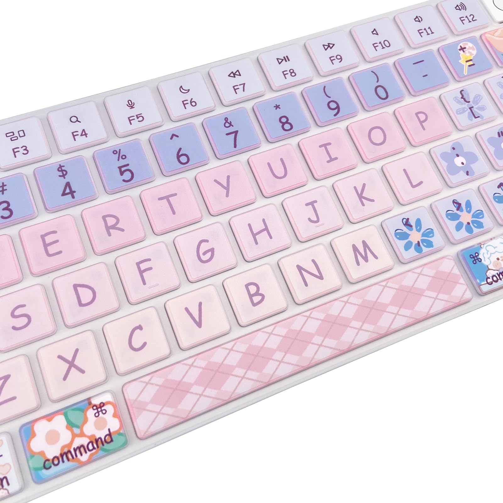 Cute Keyboard Cover Skin for 2021 Apple iMac Magic Keyboard (Model: A2520) with Numeric Keypad and Touch ID, Silicone Keyboard Protector, US Layout, Cute Bunny