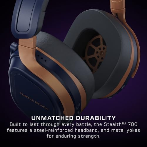 Turtle Beach Stealth 700 Gen 3 Wireless Multiplatform Amplified Gaming Headset for Xbox Series X|S, Xbox One, PC, PS5, Mobile β 60mm Drivers, AI Noise-Cancelling Mic, Bluetooth, 80-Hr Battery β Cobalt