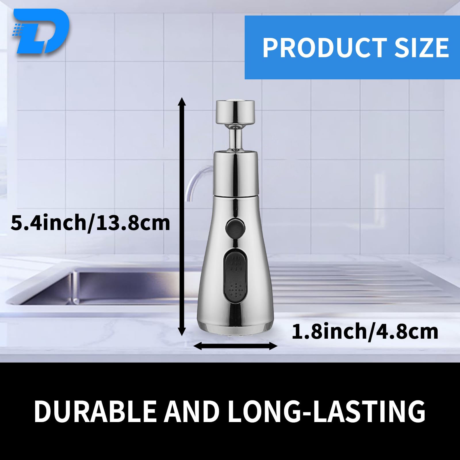 DZSEE Multi-Functional Kitchen Faucet Sprayer Head Replacement, Universal Sink Sprayer, Pull Down Faucet Head, ABS