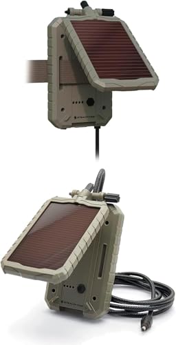 Stealth Cam Durable Sol-Pak Solar Battery 2-Pack | 12V Solar Power Panel, Rechargeable Battery & 10ft Insulated Cable | Compatible with All Wireless/Cellular Trail Cameras