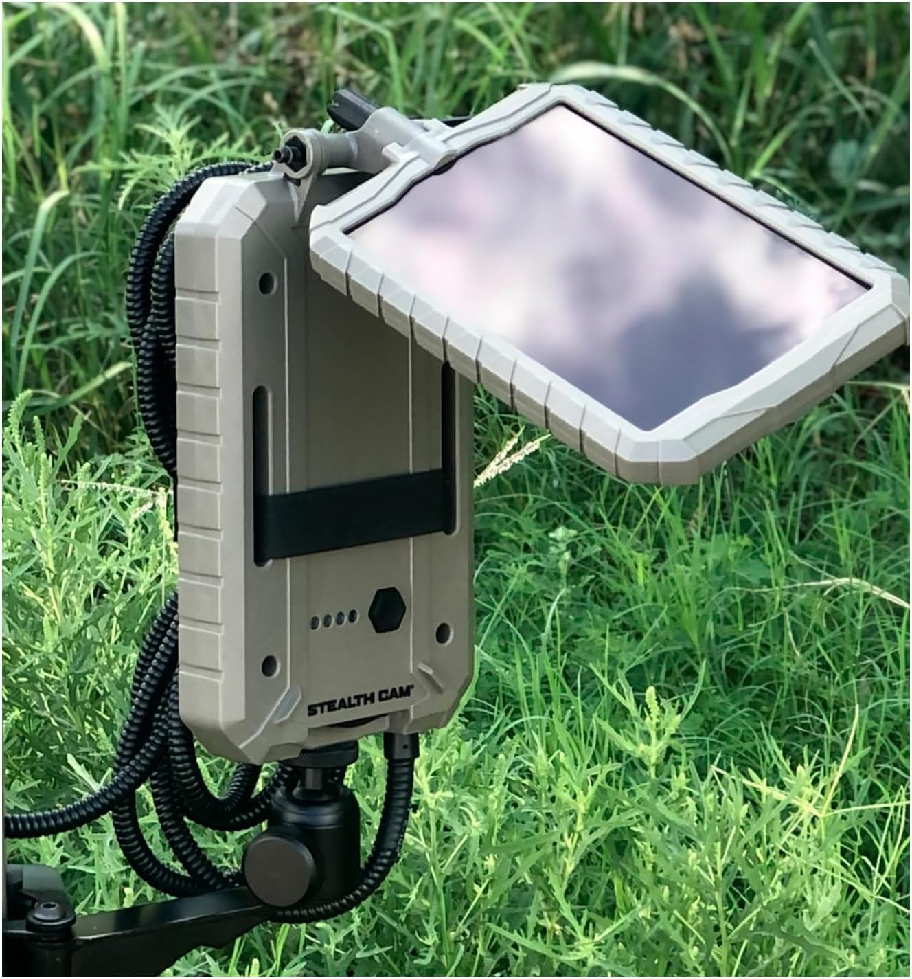 Stealth Cam Durable Sol-Pak Solar Battery 2-Pack | 12V Solar Power Panel, Rechargeable Battery & 10ft Insulated Cable | Compatible with All Wireless/Cellular Trail Cameras