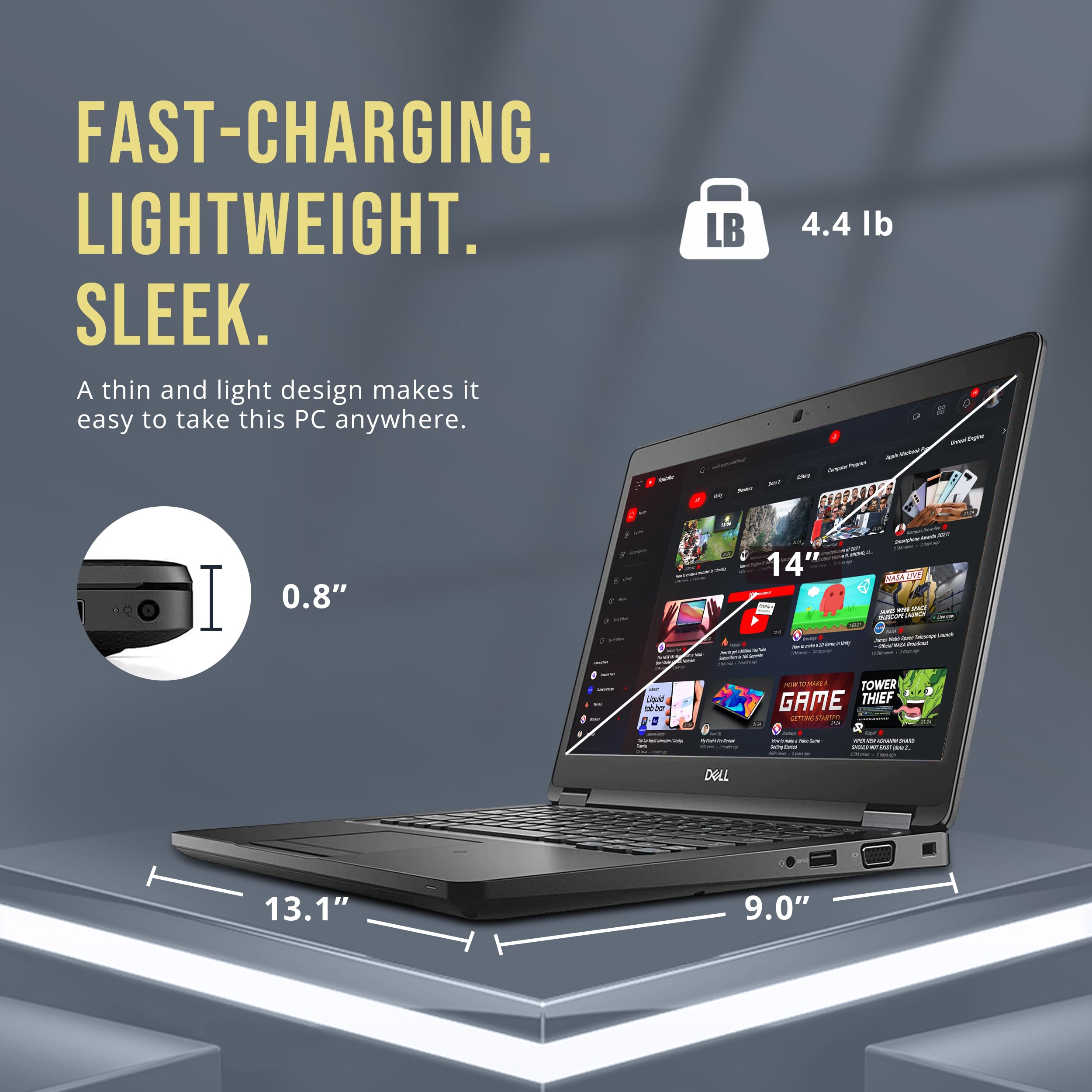 Dell Latitude 5490 14" FHD Business Laptop, Intel i5-8350U Processor, 16GB RAM, 512GB PCIe SSD, Intel UHD Graphics, Backlit Keyboard, HD Webcam, Win 11 Pro, Black(Renewed)