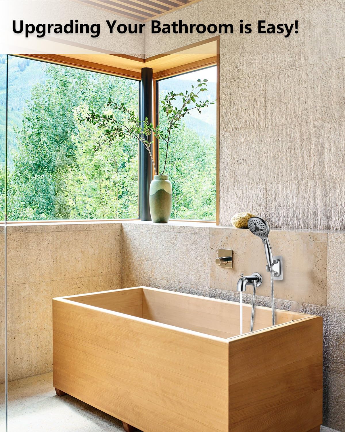 LOCALAND Bathtub Faucet with Sprayer, Tub Spout with Diverter Fits Threaded 1/2" or 3/4" IPS,Chrome Plated