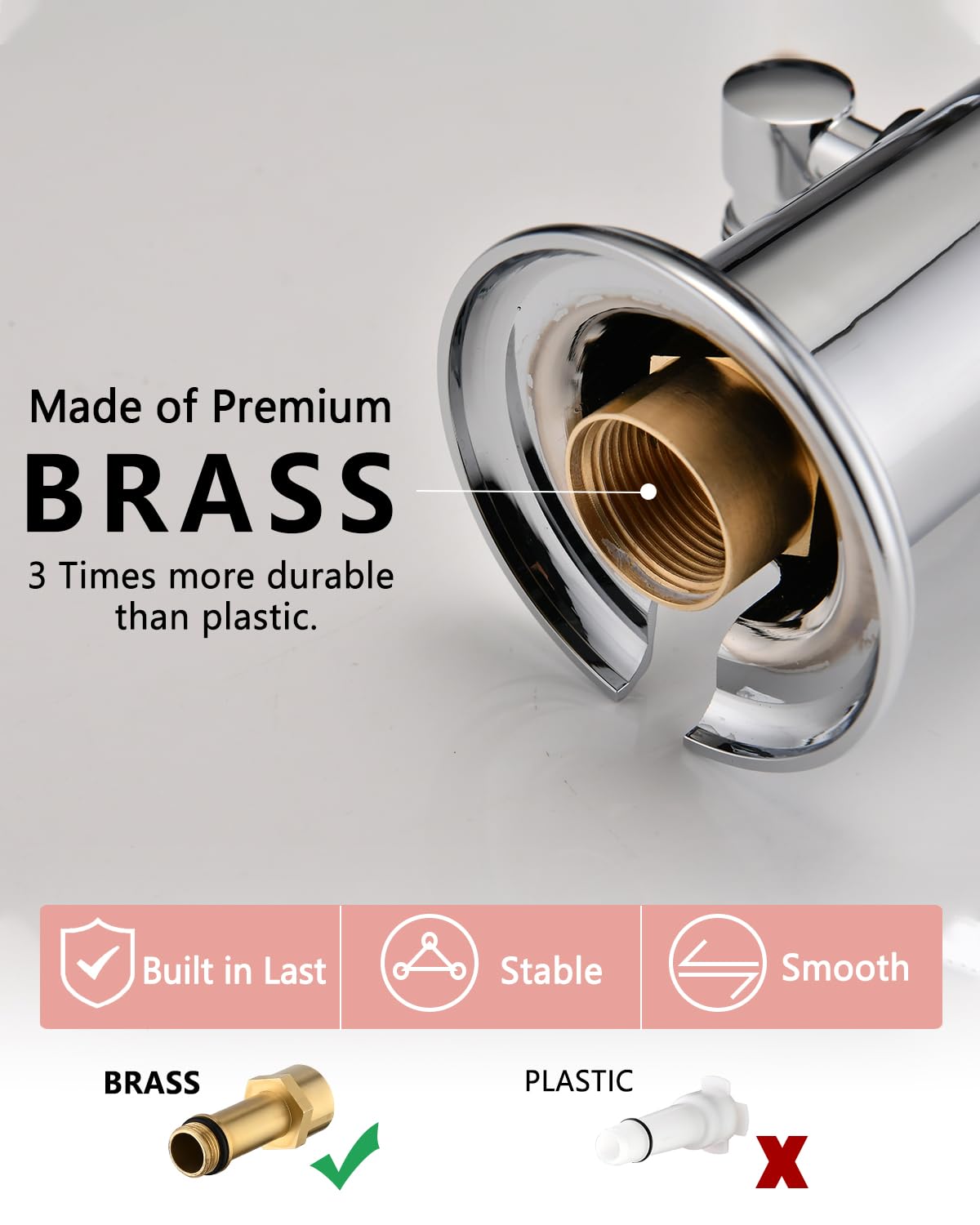 LOCALAND Bathtub Faucet with Sprayer, Tub Spout with Diverter Fits Threaded 1/2" or 3/4" IPS,Chrome Plated