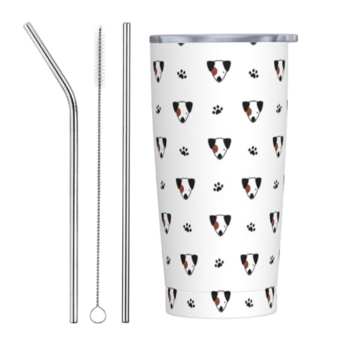 Yaxongx 20oz Tumbler Dog Paw Double Wall Vacuum Insulated Coffee Mug with Lid and Metal Straw Brush Reusable Stainless Steel Water Bottle Travel Cup Gifts for Car Ice Drinks Hot Beverage