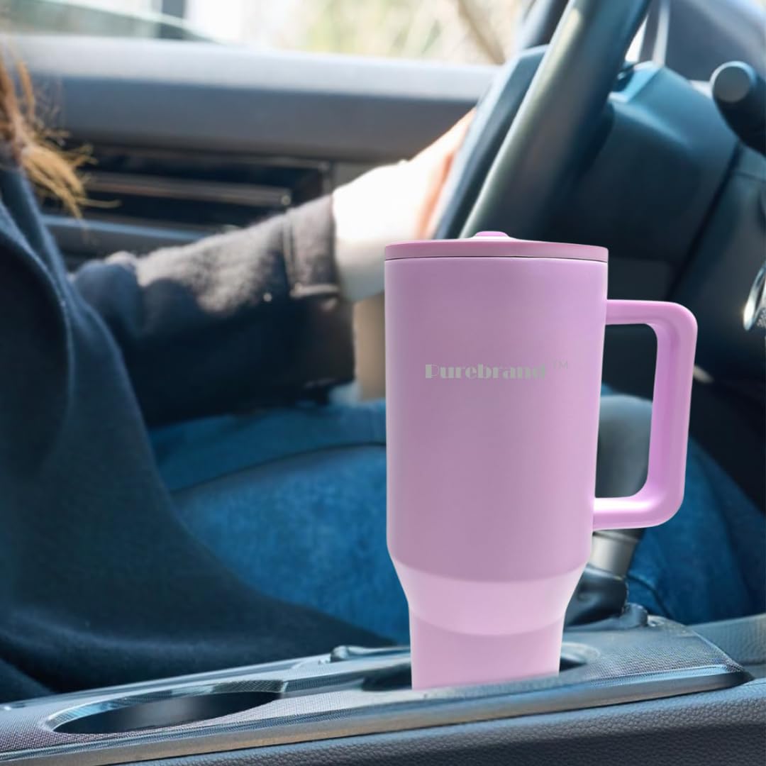 40 oz Tumbler. 100% Leak-Proof Splash-Proof Spill-Proof Lid with Handle and Flip Straw. Double Wall Vacuum Insulated Stainless Steel for Hydration at Home Office Car Gym and Playgrounds (Black)