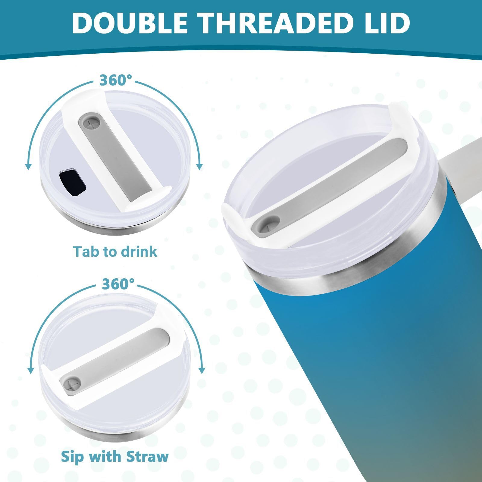 MCHIVER Blue Orange Gradient 30 oz Tumbler with Handle and Straw Stainless Steel Vacuum Water Bottle Leak-proof Travel Coffee Mug Thermos Water Bottle for Office Car Home