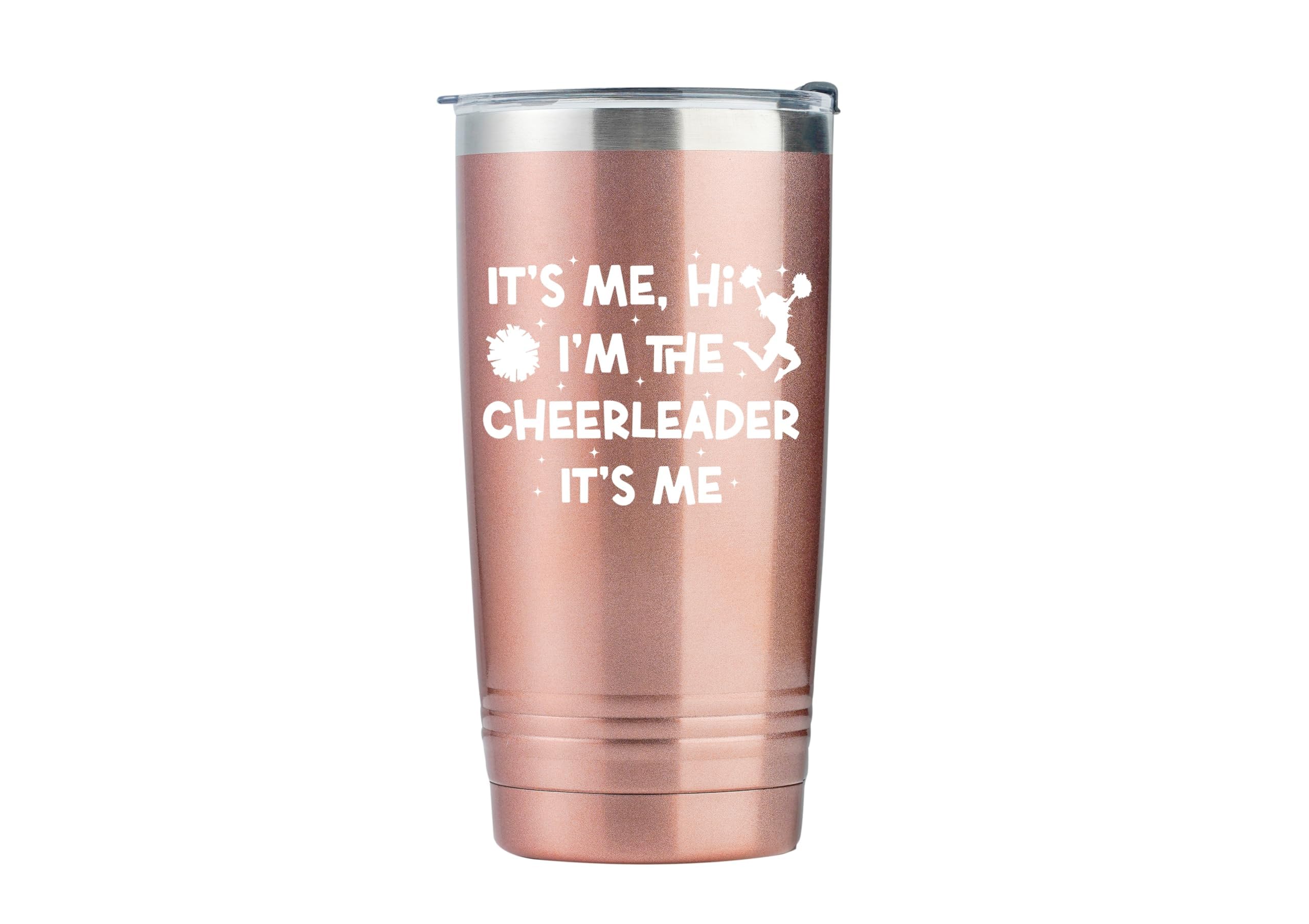 Onebttl Cheerleader Gifts For Girls, Women - 20oz/590ml Stainless Steel Insulated Tumbler with Straw, Lid - Gift for Cheerleading, Coach or Cheer Squad - It's Me, Rosegold